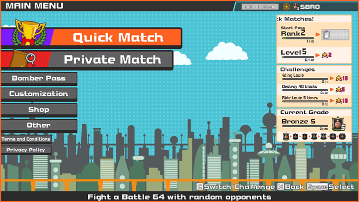 Super Bomberman Random Match - Online Manual